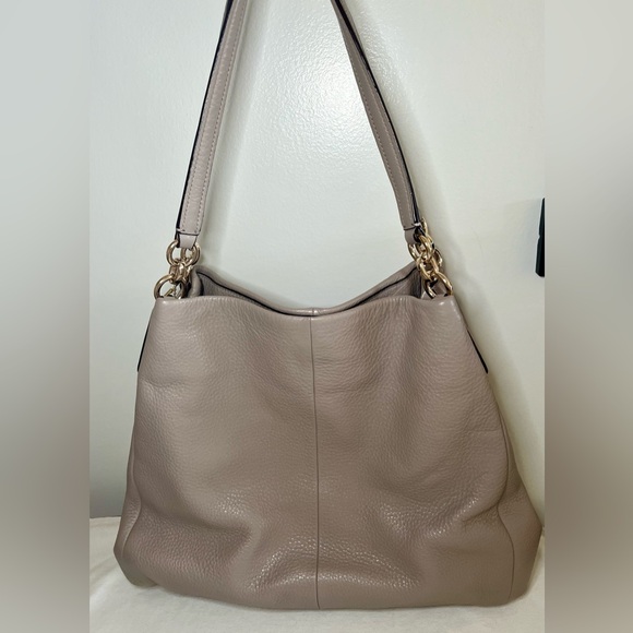 Coach | Bags | Coach Edie Pebbles Shoulder Bag Greige | Poshmark